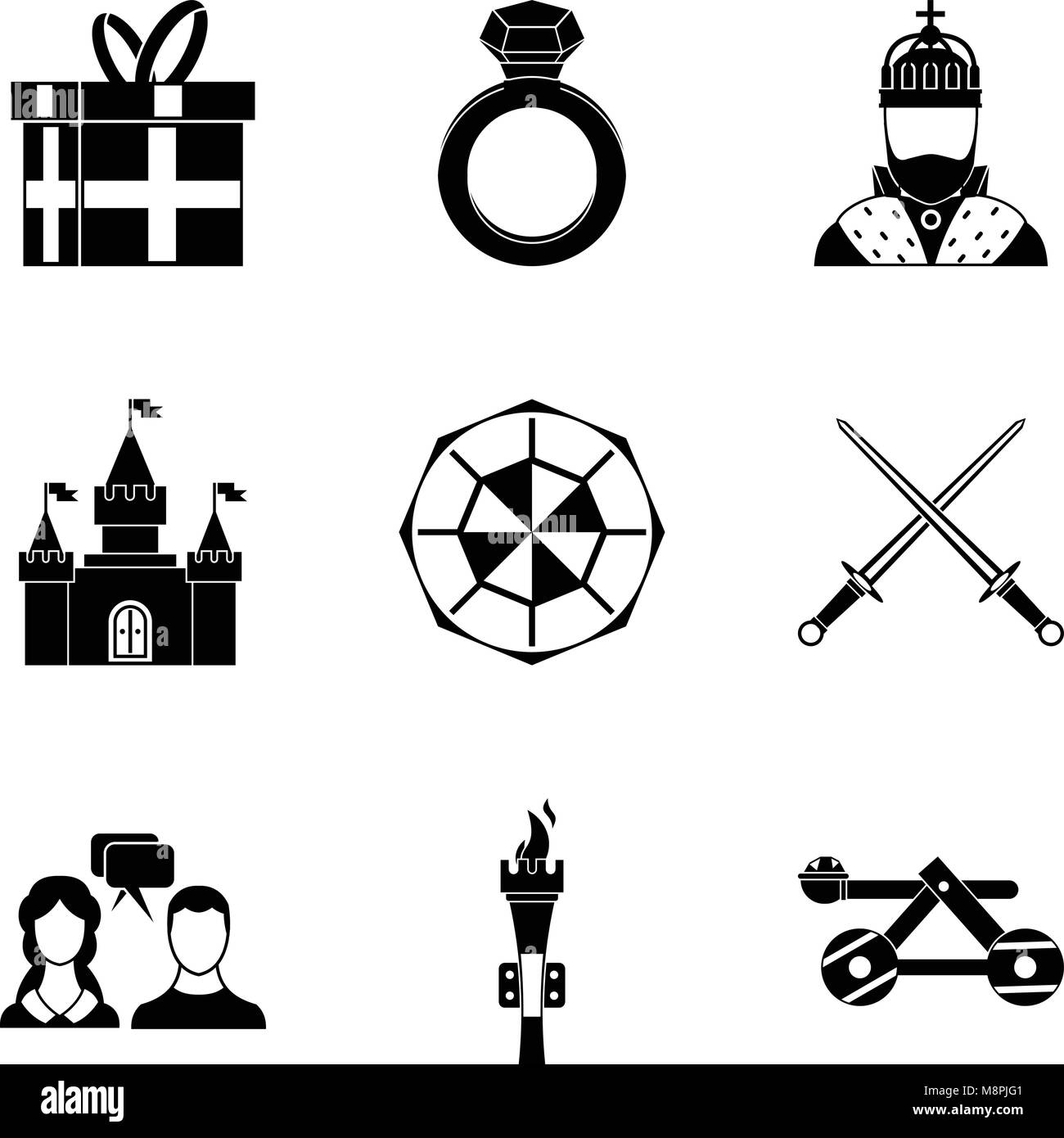 Fondness icons set, simple style Stock Vector Image & Art - Alamy