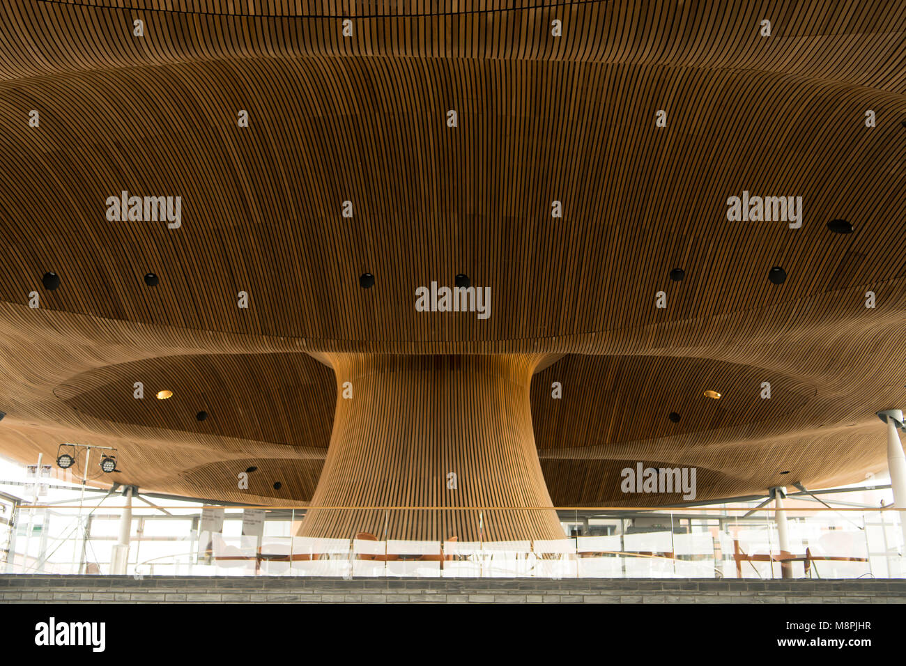 Interior of the Senedd, home of the Welsh National Assembly at Cardiff ...
