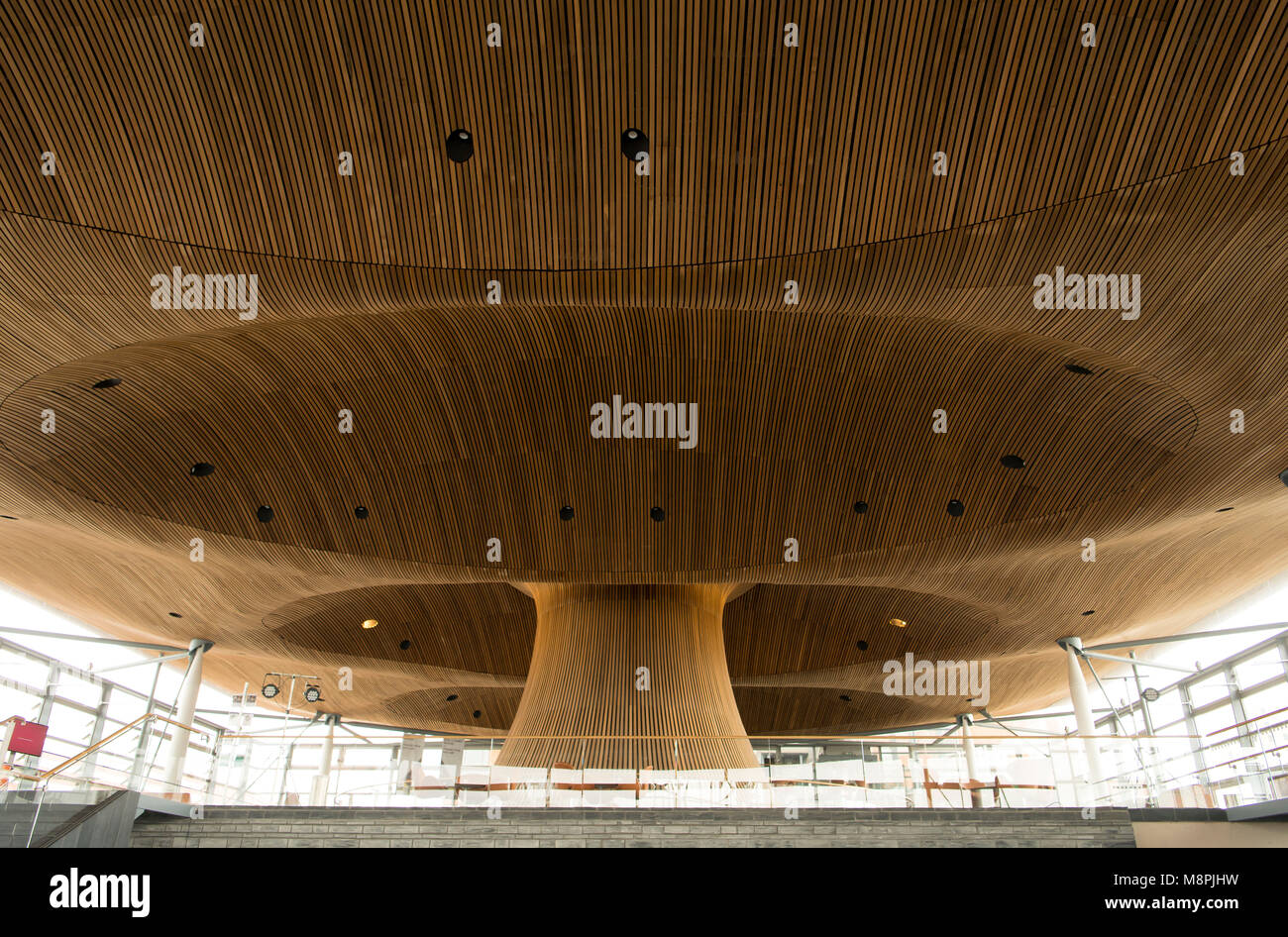 Interior of the Senedd, home of the Welsh National Assembly at Cardiff ...