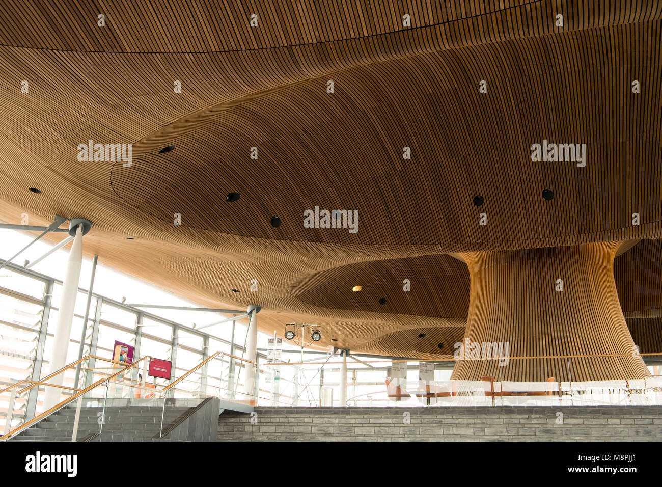 Interior of the Senedd, home of the Welsh National Assembly at Cardiff ...