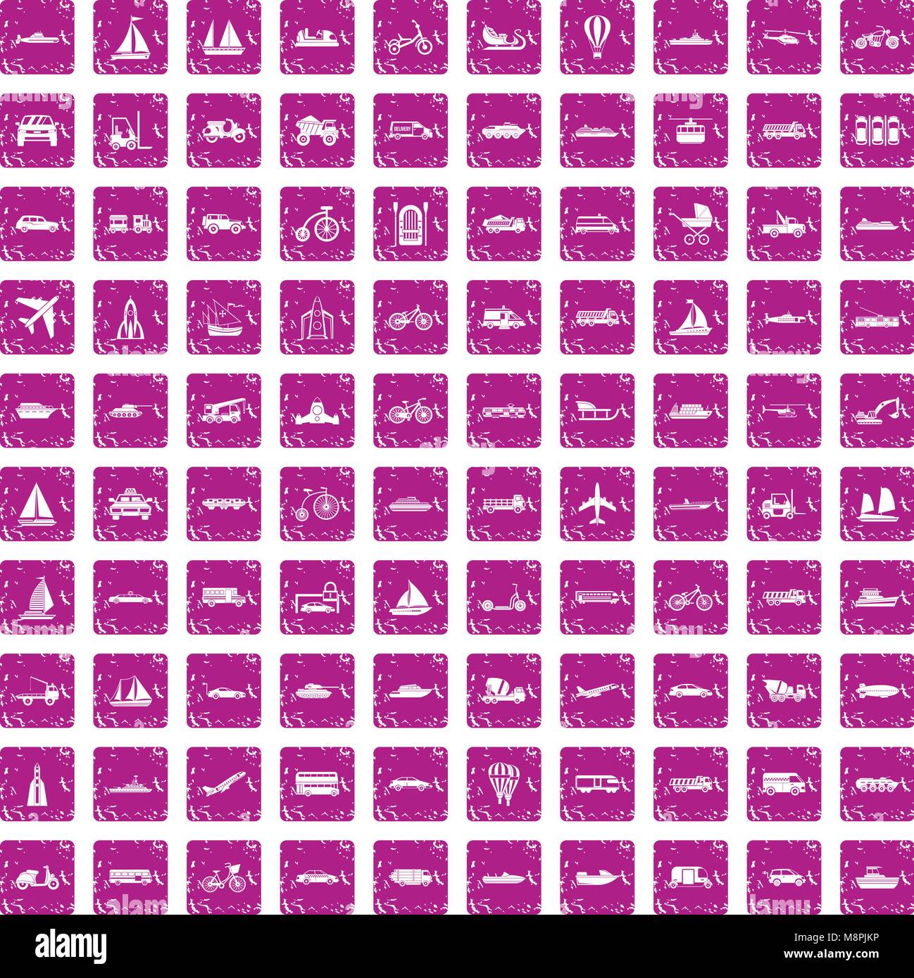 100 transportation icons set grunge pink Stock Vector Image & Art - Alamy