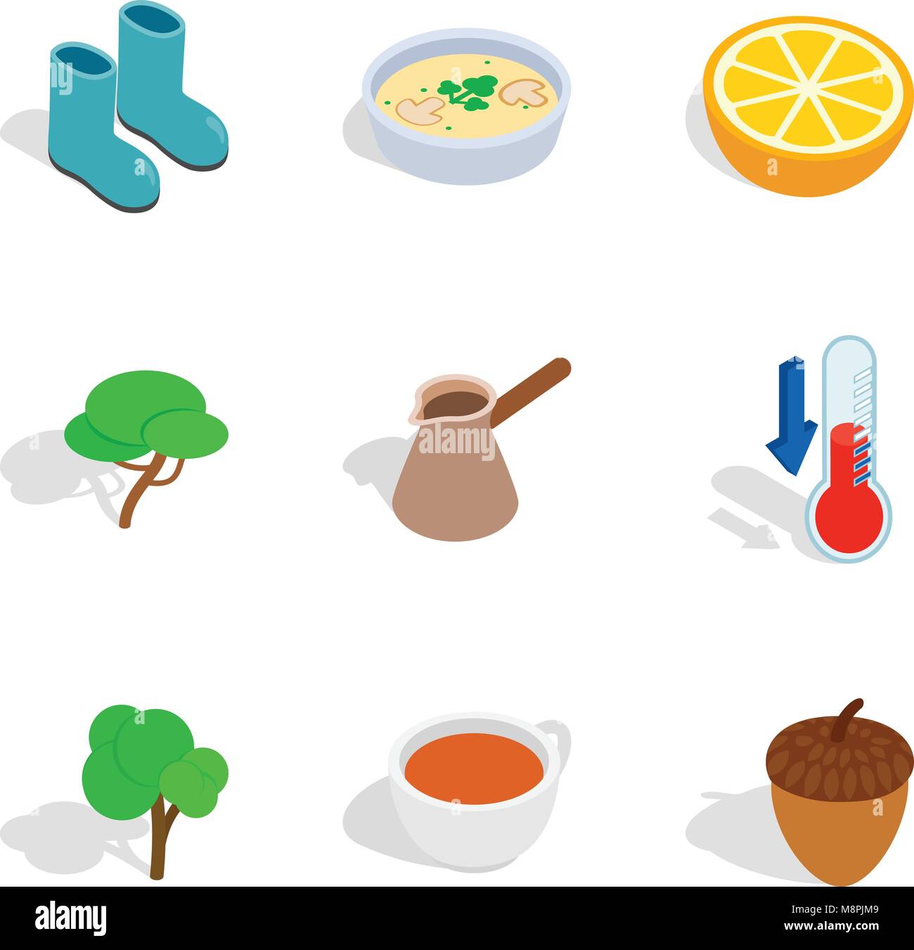 Macrobiotic icons set, isometric style Stock Vector Image & Art - Alamy
