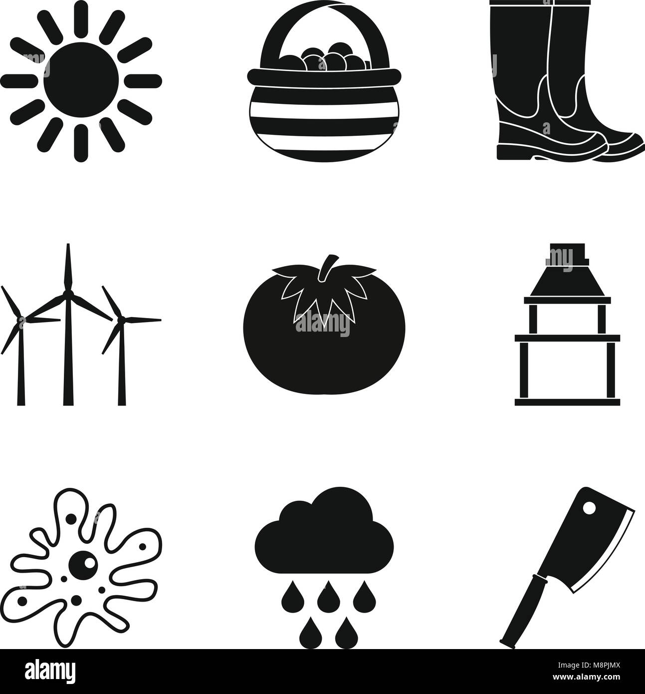 Green produce icons set, simple style Stock Vector Image & Art - Alamy