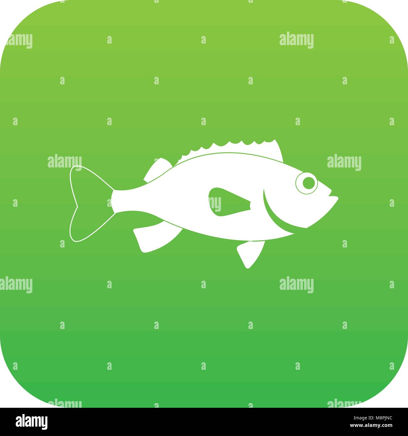 Sea bass fish icon digital green Stock Vector Image & Art - Alamy