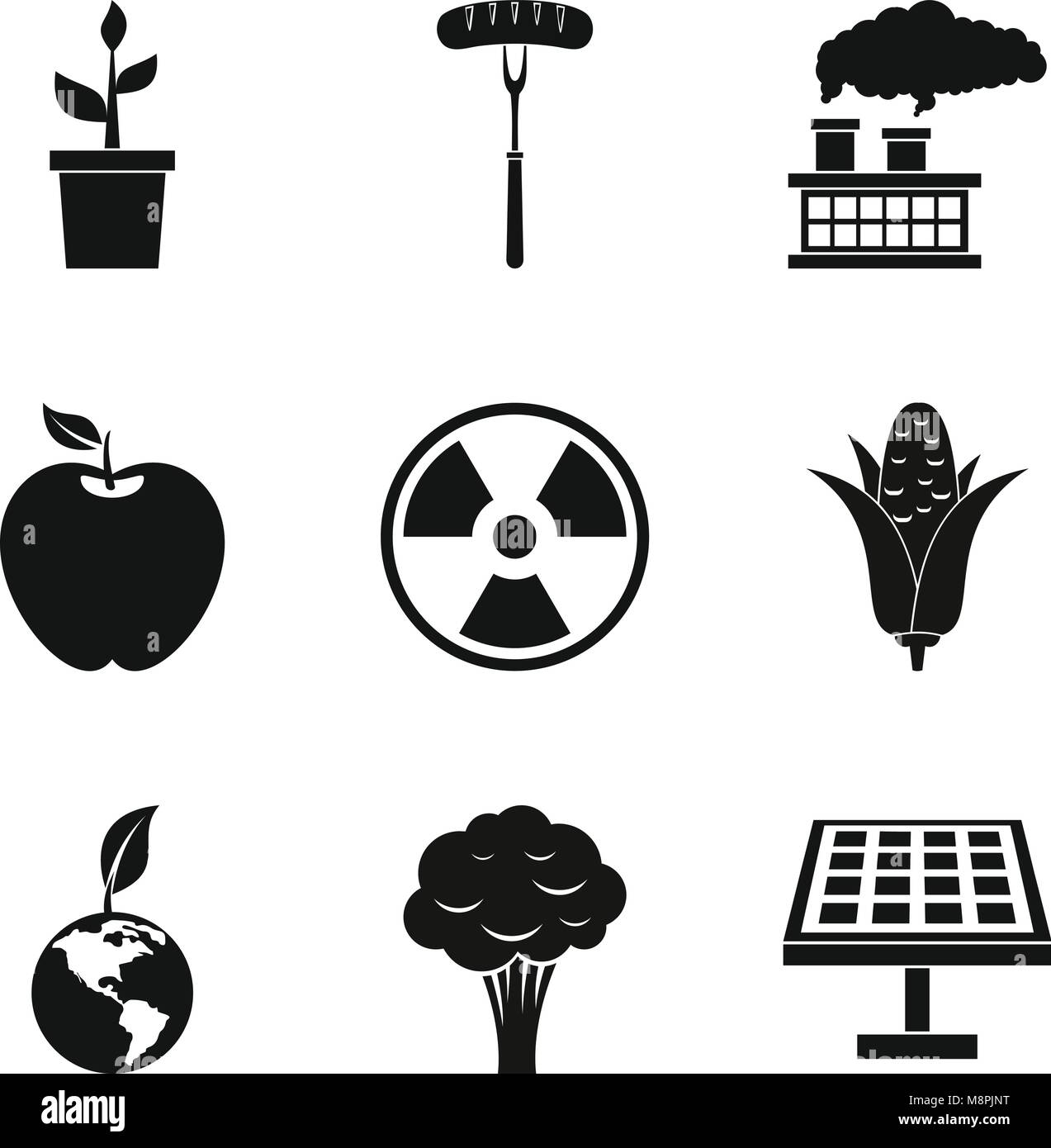 Green plant icons set, simple style Stock Vector Image & Art - Alamy