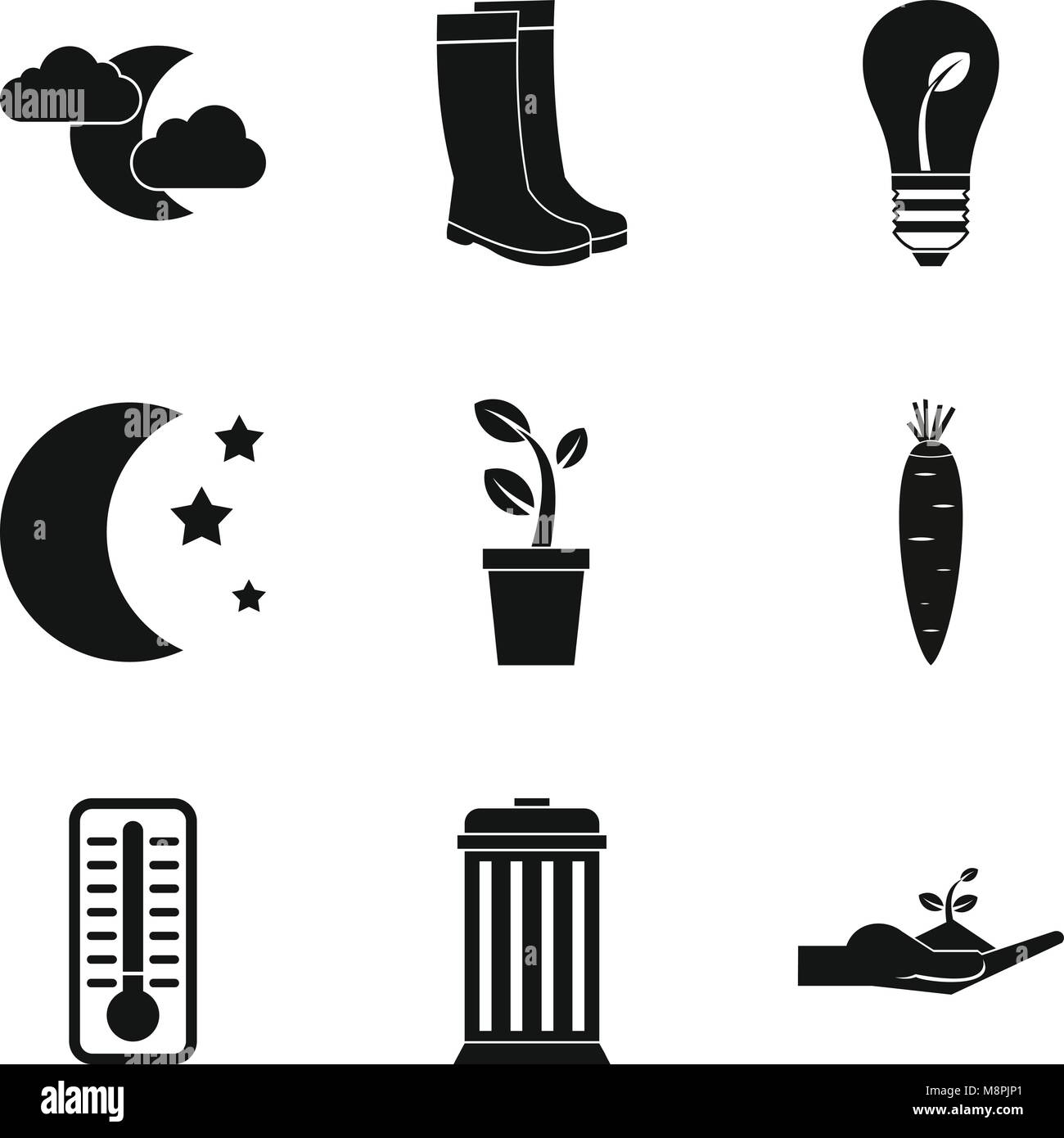 Greenery icons set, simple style Stock Vector Image & Art - Alamy