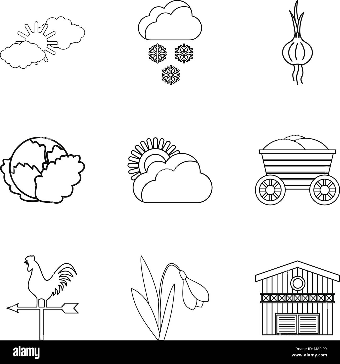 Vegetable mix icons set, outline style Stock Vector Image & Art - Alamy