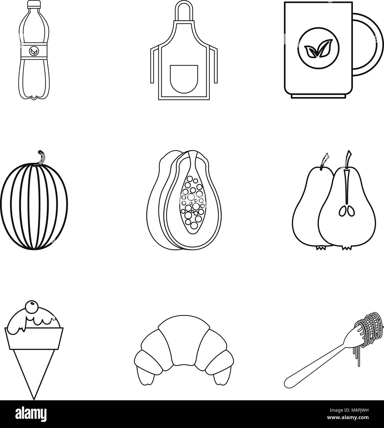 Menu icons set, simple style Stock Vector Image & Art - Alamy