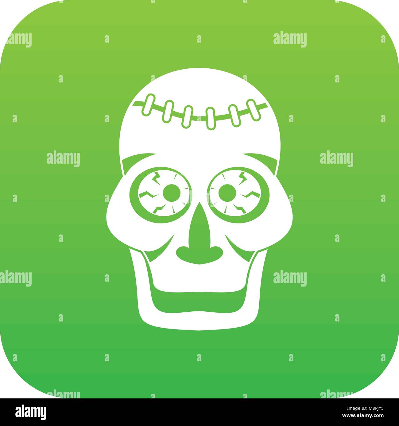 Skull icon digital green Stock Vector Image & Art - Alamy