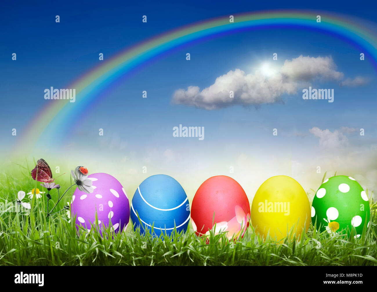 Happy easter eggs landscape hi-res stock photography and images - Alamy