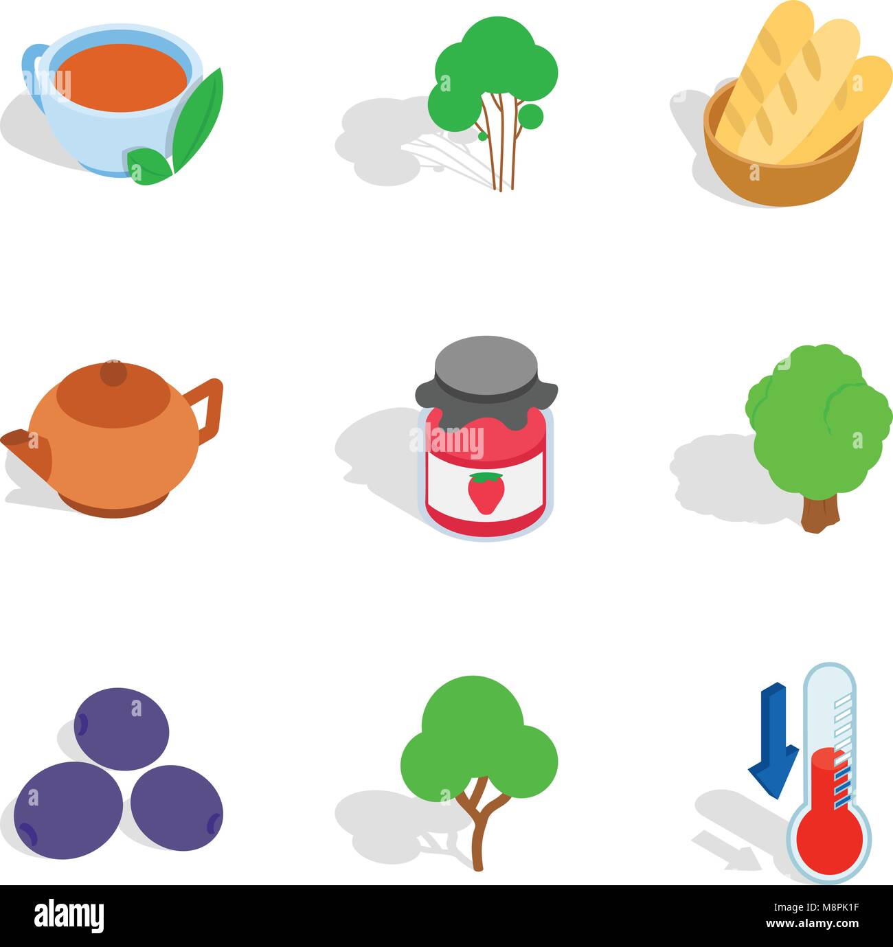 Herbal infusion icons set, isometric style Stock Vector Image & Art - Alamy
