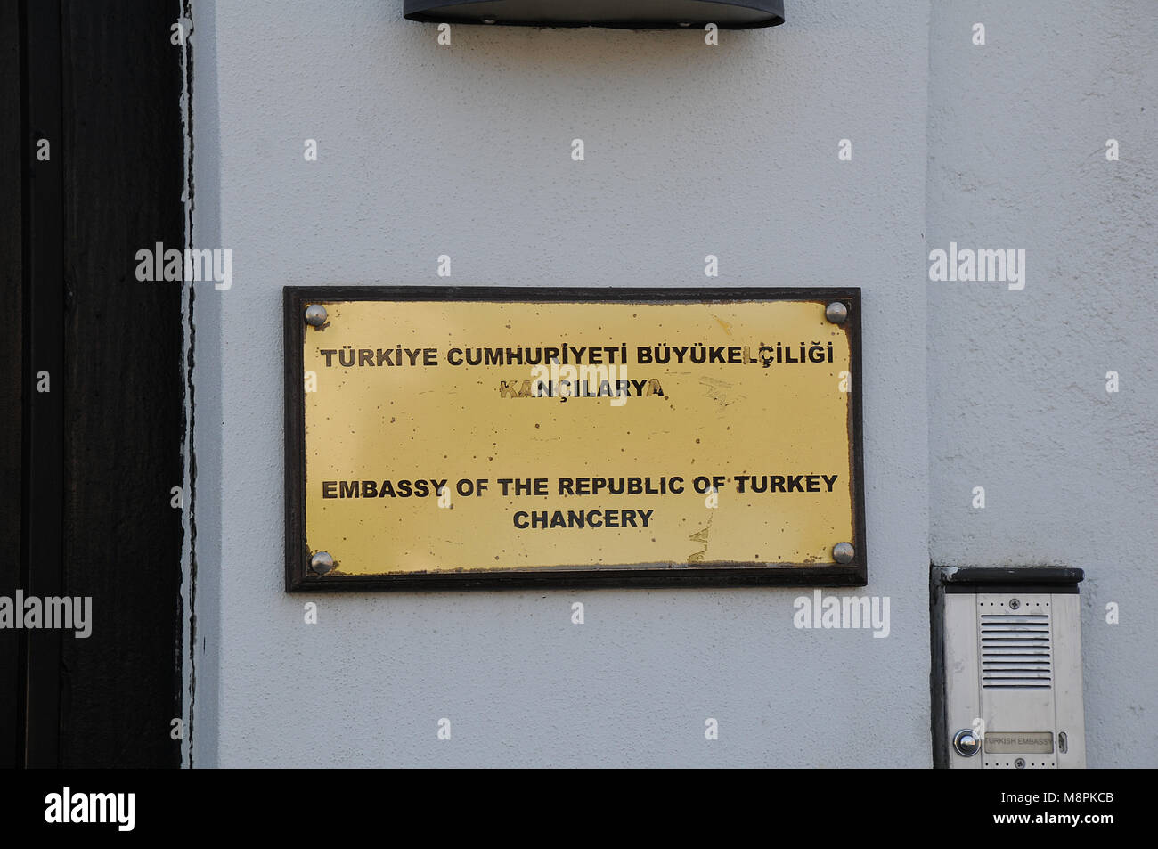 Copenhagen, Denmark. 19th March, 2018. Turkish embassy in Copenhagen ...