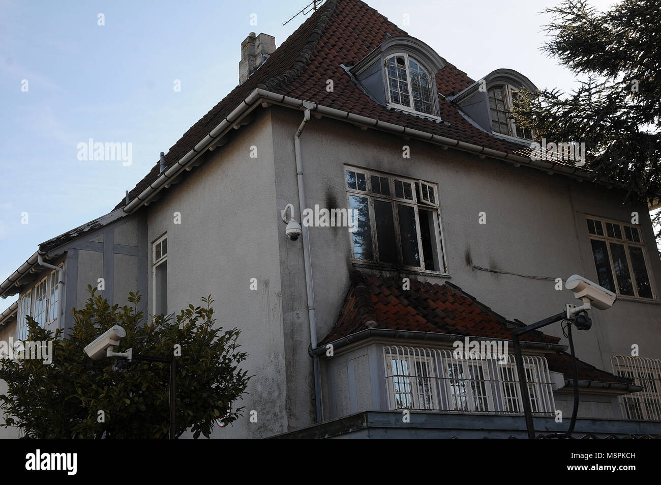 Copenhagen, Denmark. 19th March, 2018. Turkish embassy in Copenhagen ...