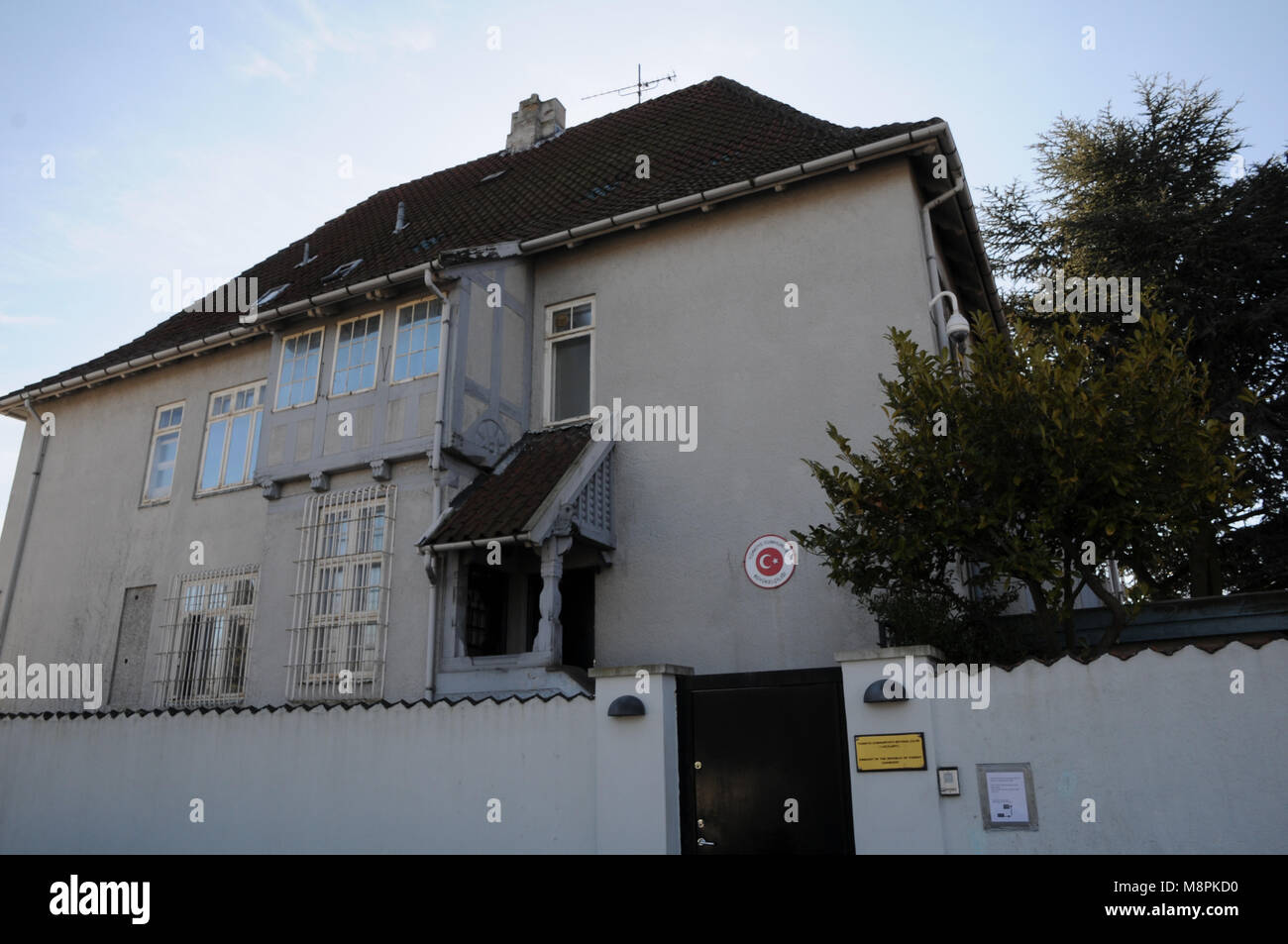Copenhagen, Denmark. 19th March, 2018. Turkish embassy in Copenhagen ...