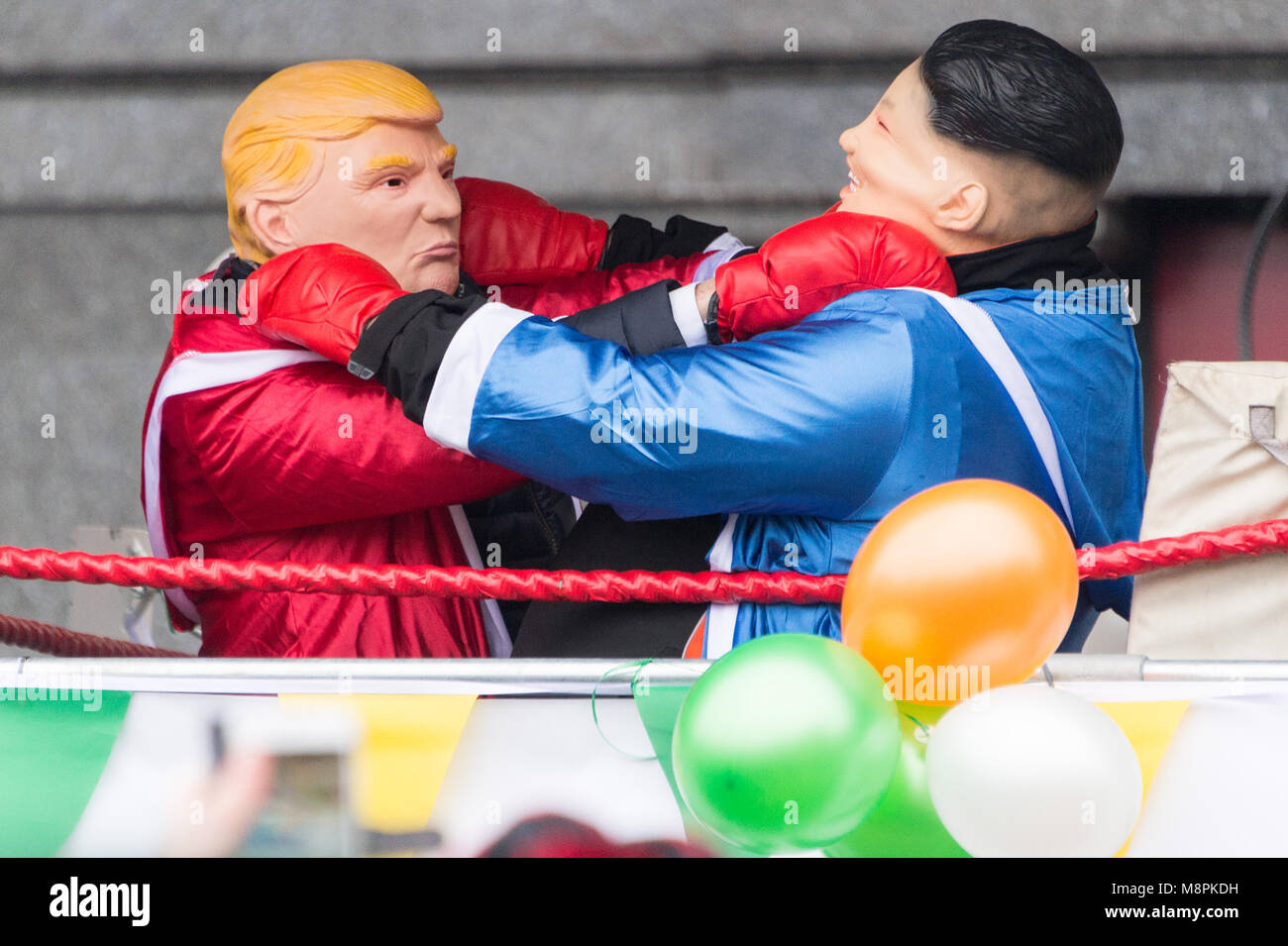 London, UK. 18th March, 2018. People dressed as Donald Trump, US ...