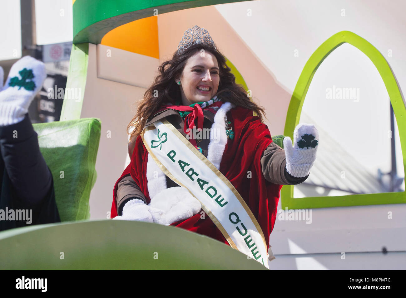 Montreal,Canada,18,March 2018.Parade Queen of the 2018 edition of the ...