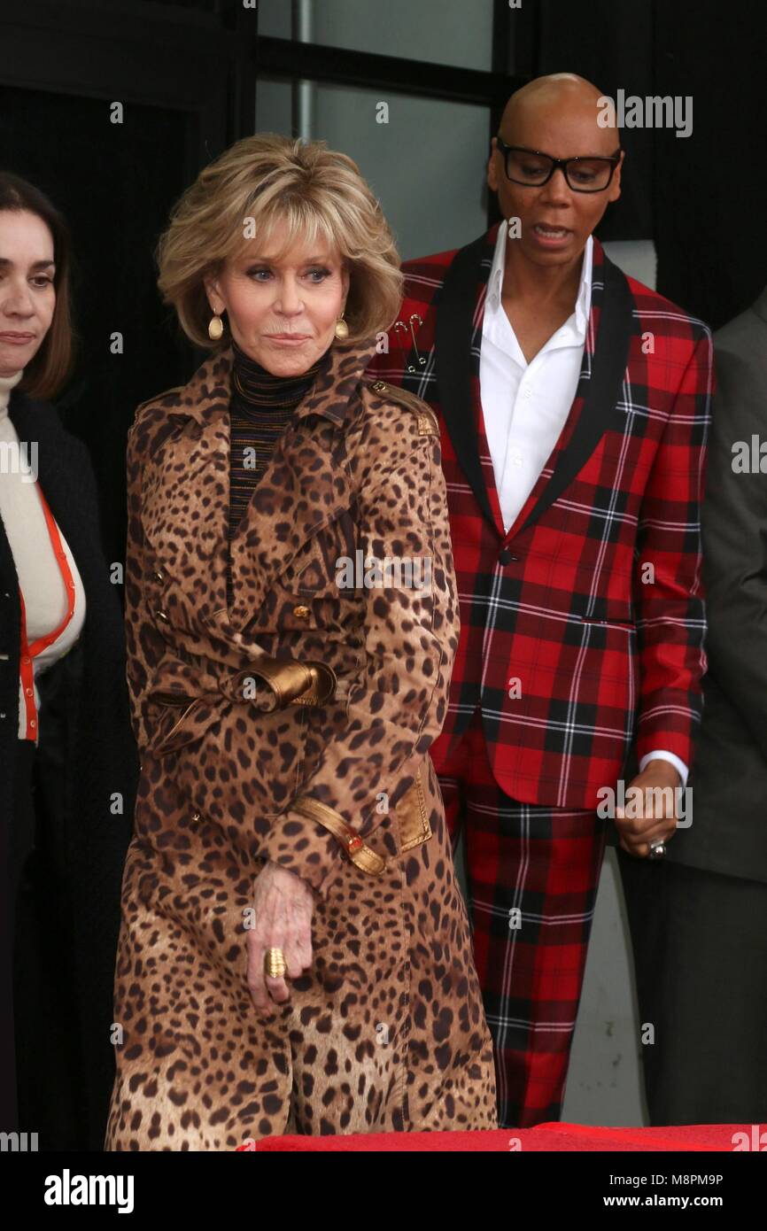 Los Angeles, CA, USA. 16th Mar, 2018. Jane Fonda, RuPaul Andre Charles ...