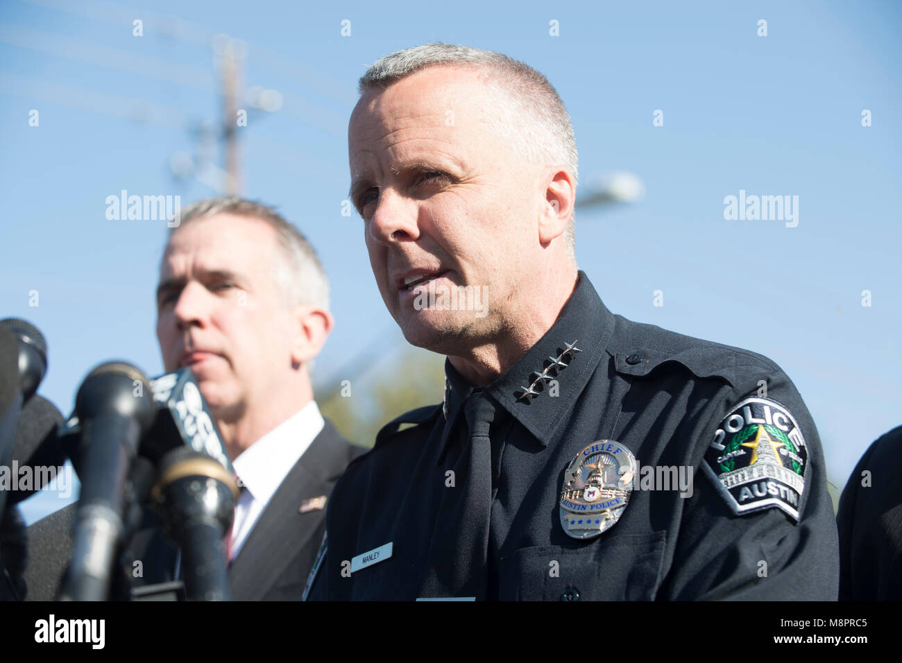 Austin, Texas, Interim Police Chief Brian Manley and ATF chief Fred ...