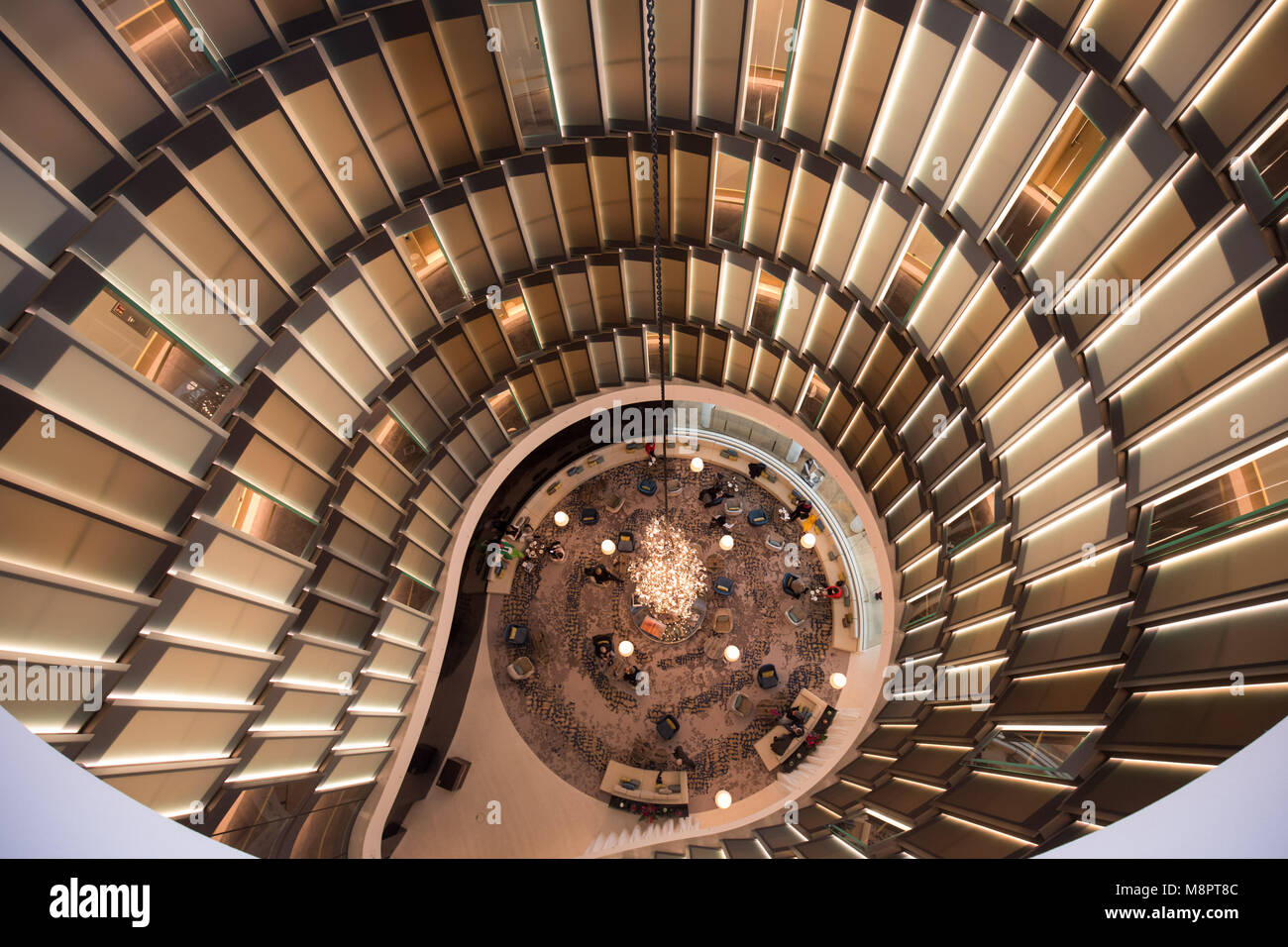 19 March 2018, Germany, Hamburg: The Atrium lounge of the hotel 'The ...