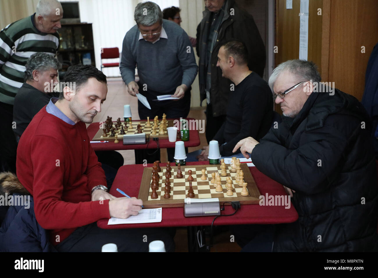 Sarajevo, Bosnia and Herzegovina. 19th Mar, 2018. Muamer Mrndjic (1st L ...
