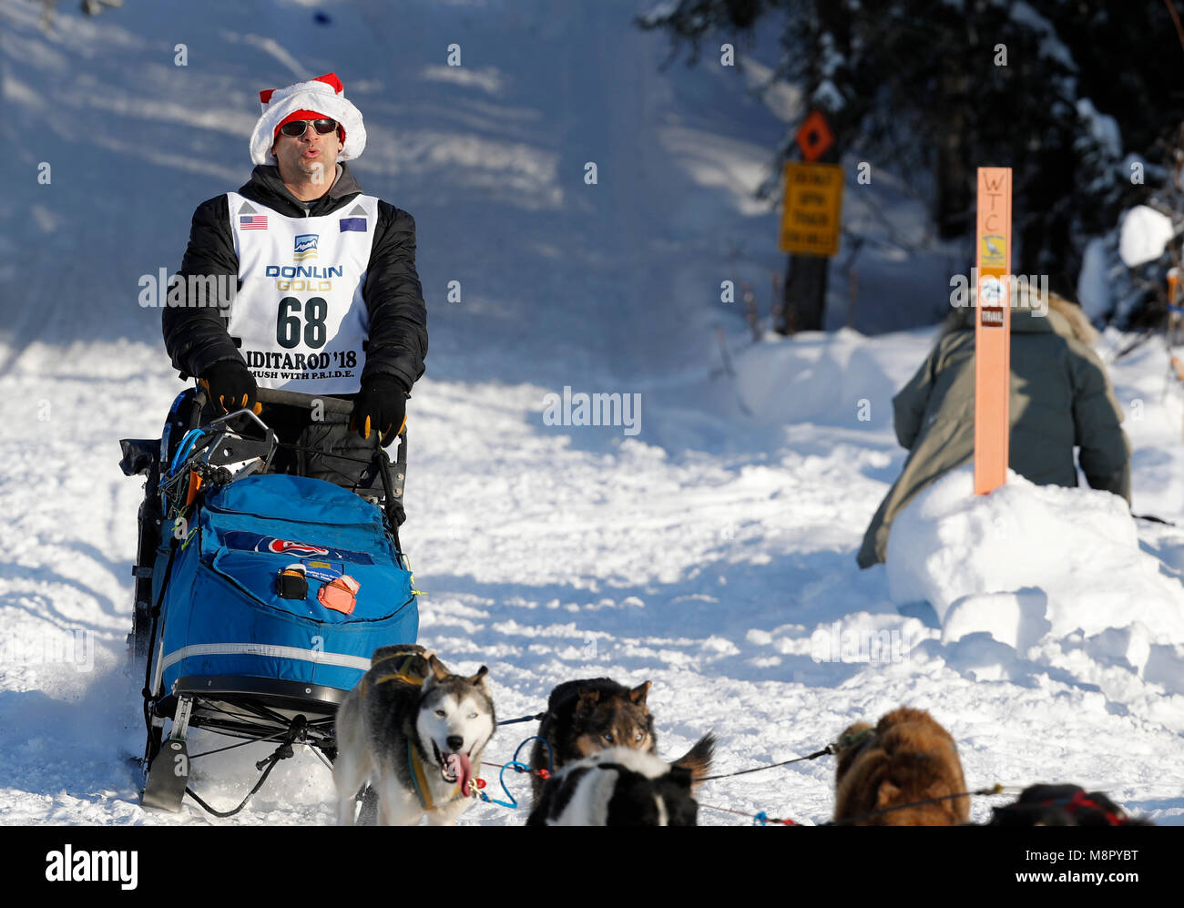 Willow, United States. 04th Mar, 2018. Hugh Neff guides his team onto ...