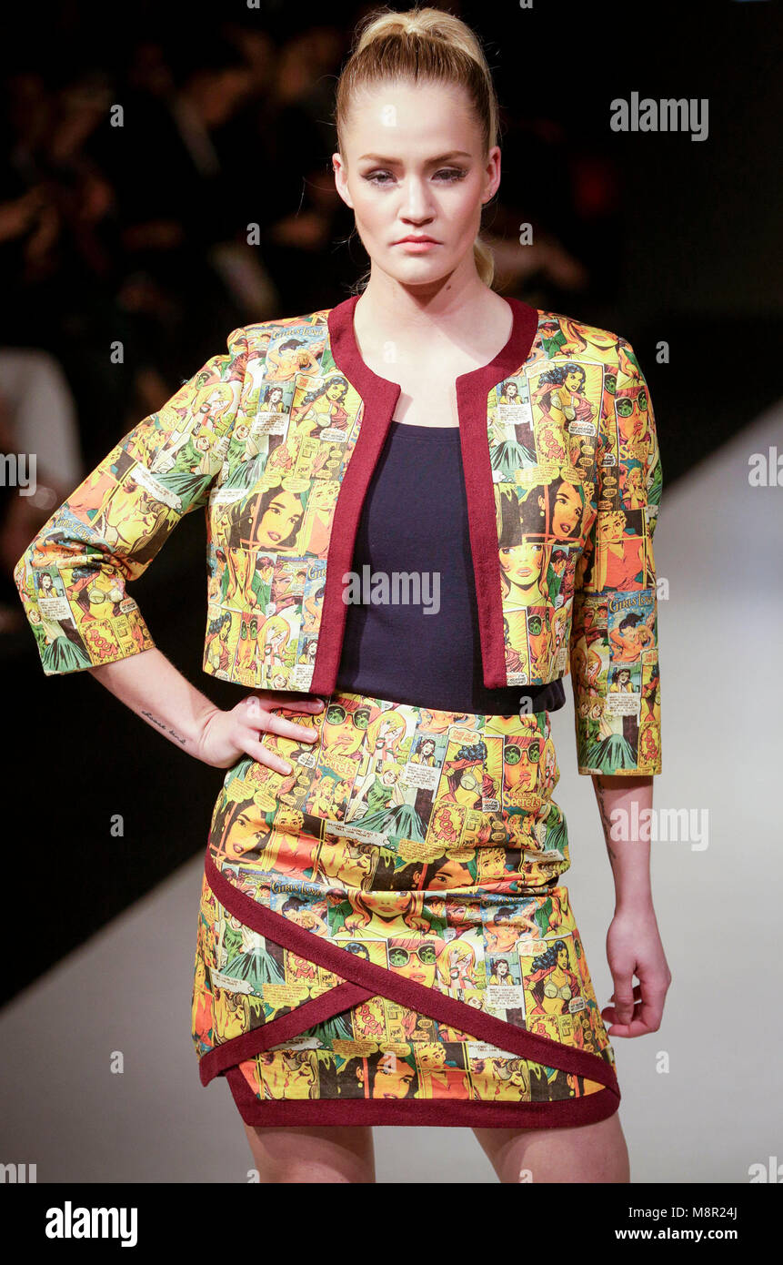 Vancouver, Canada. 19th Mar, 2018. A model displays designers' latest ...