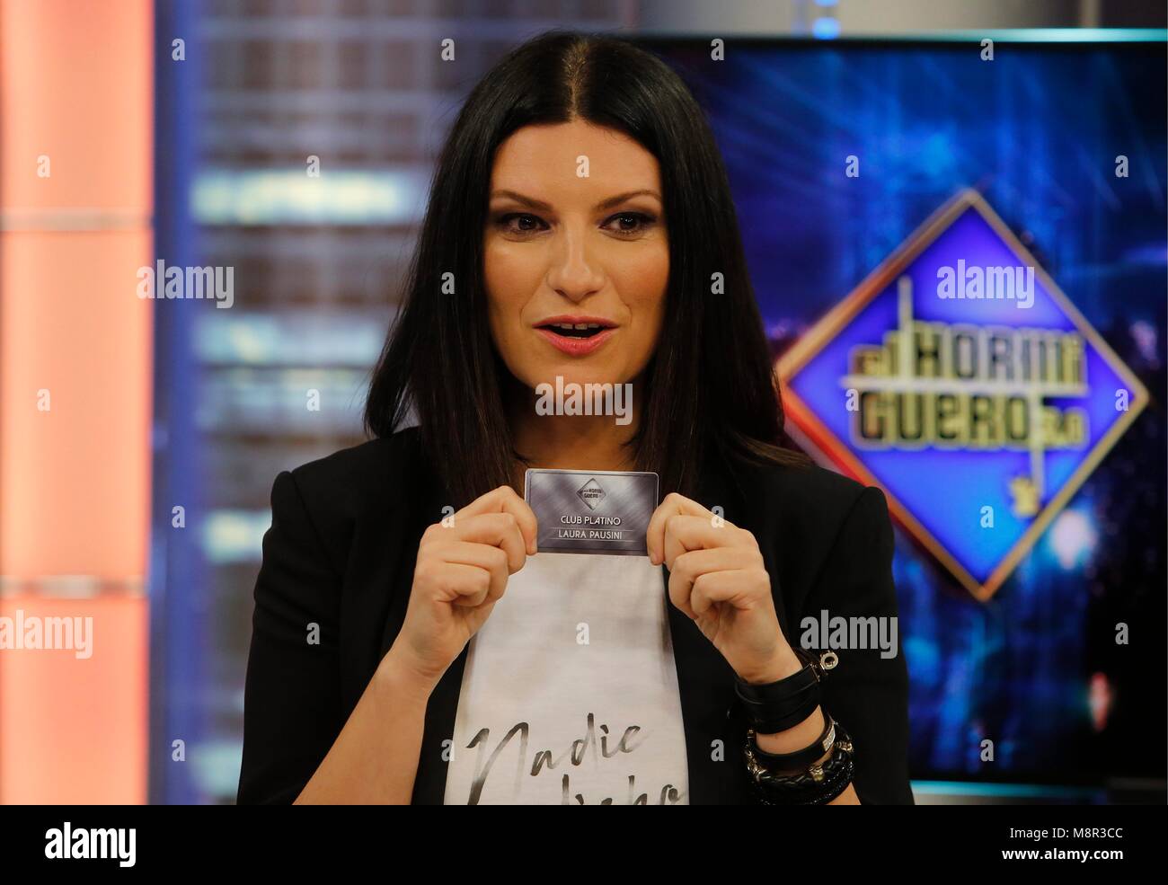 The italian singer Laura Pausini during the spanish TV program El ...