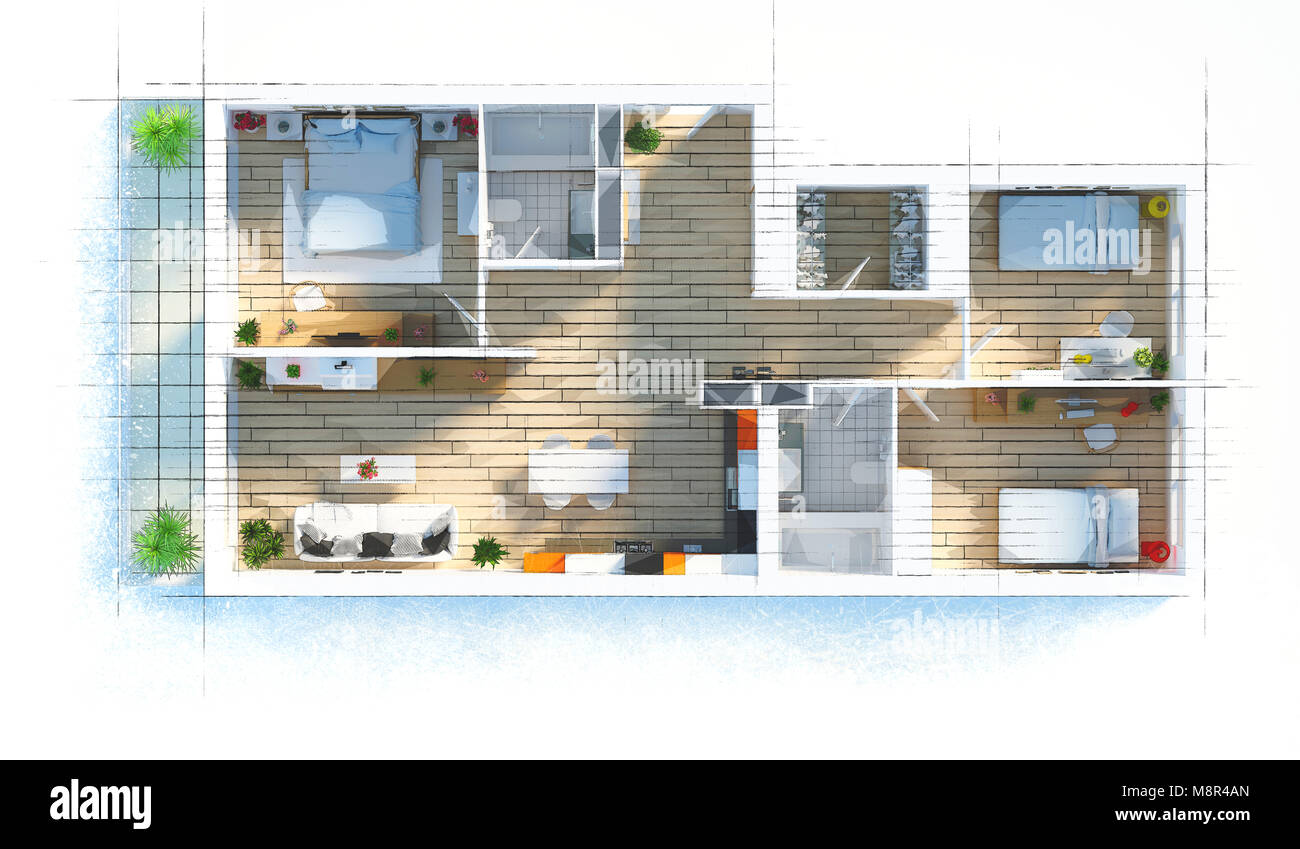House floor plan architectural hi-res stock photography and images - Alamy