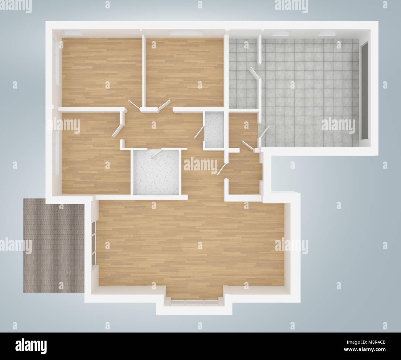 3d model of empty home apartment Stock Photo - Alamy