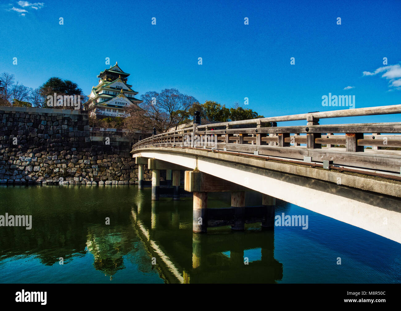 Bridge over Moat to Osaka Castle in the Early Spring Stock Photo - Alamy