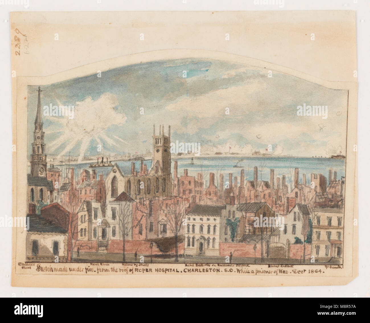 View from Roper Hospital, Charleston, South Carolina, 1864 Stock Photo ...