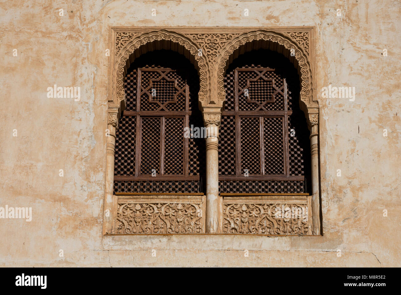 Arabesque architecture windows. Alhambra of Granada. Spain Stock Photo ...