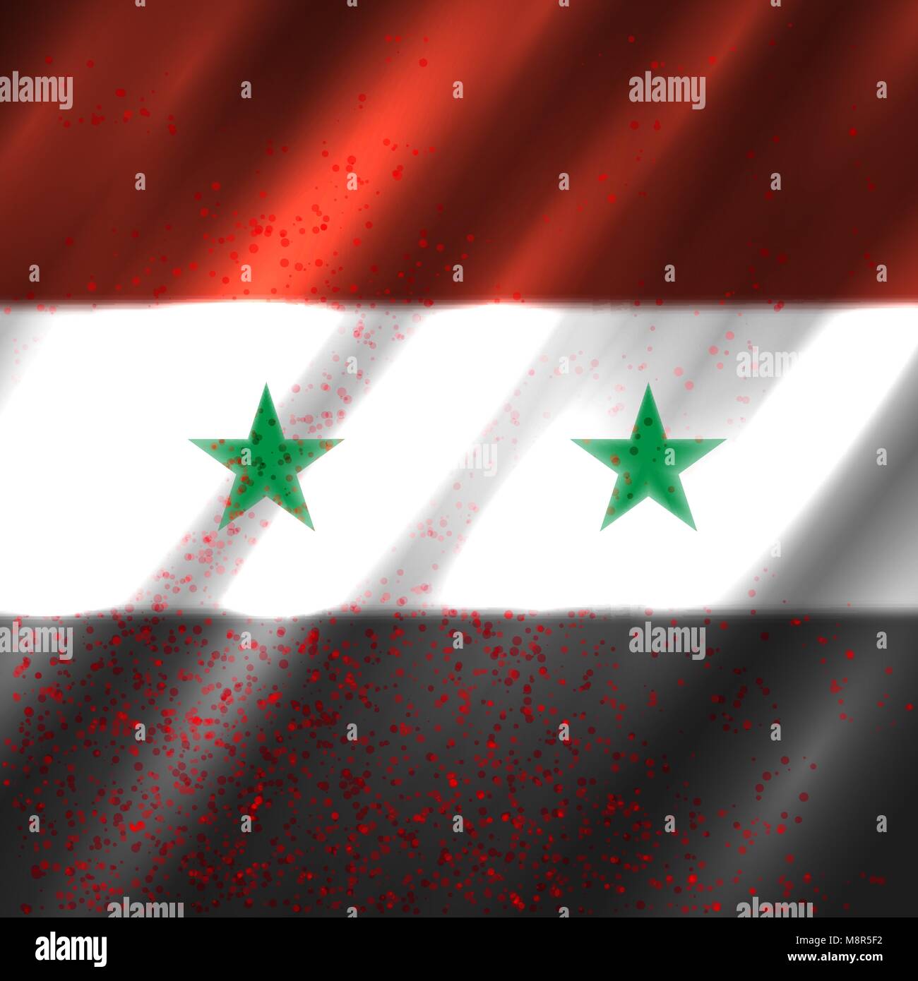 Syria flag in blood background. National syrian banner symbol backdrop ...