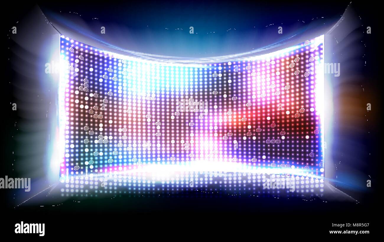Screen LED Vector. Bright Monitor. Club Disco Screen. Illustration ...
