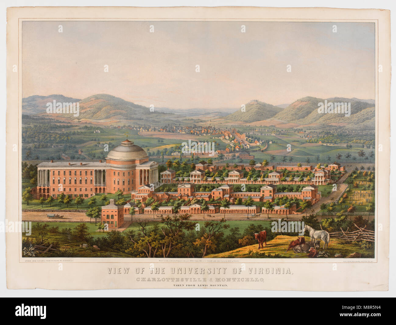 View of the University of Virginia, Charlottesville & Monticello. Taken ...