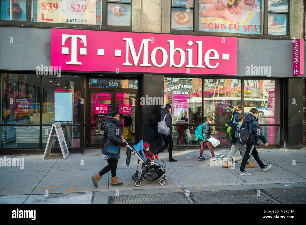 A T-Mobile USA store is seen in the Chelsea neighborhood of New York on ...