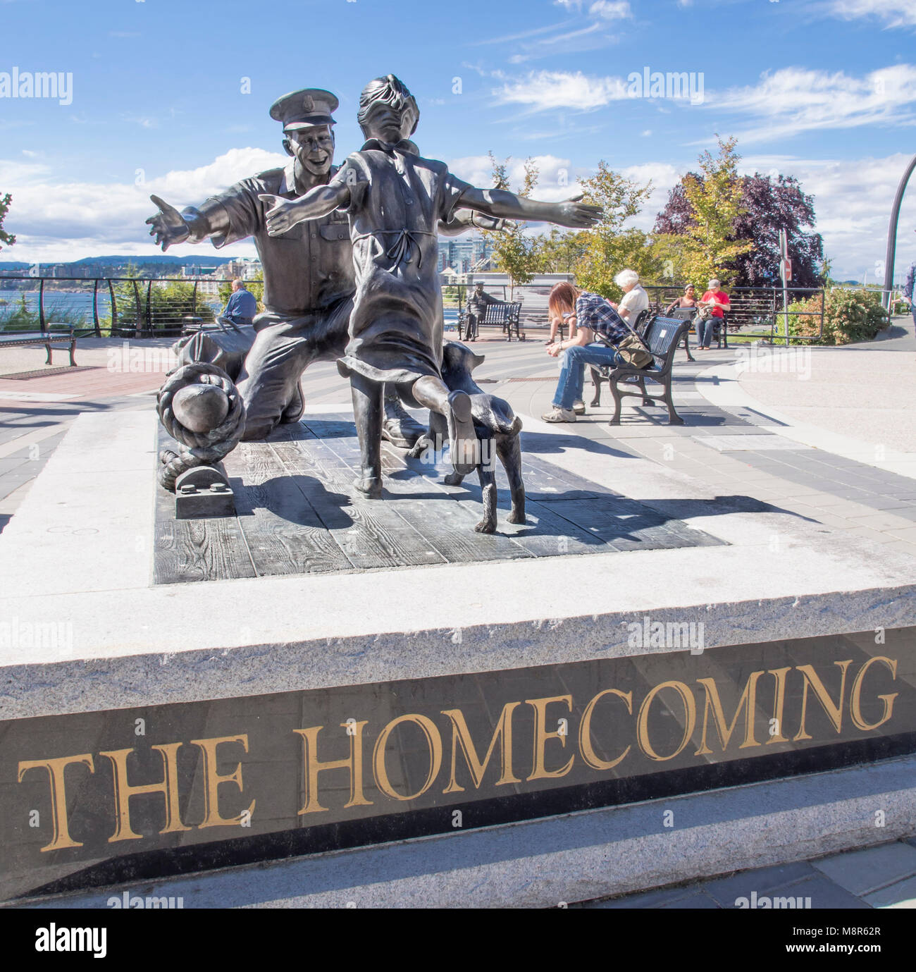 The Homecoming sculpture in Victoria British Columbia in Canada depicts ...