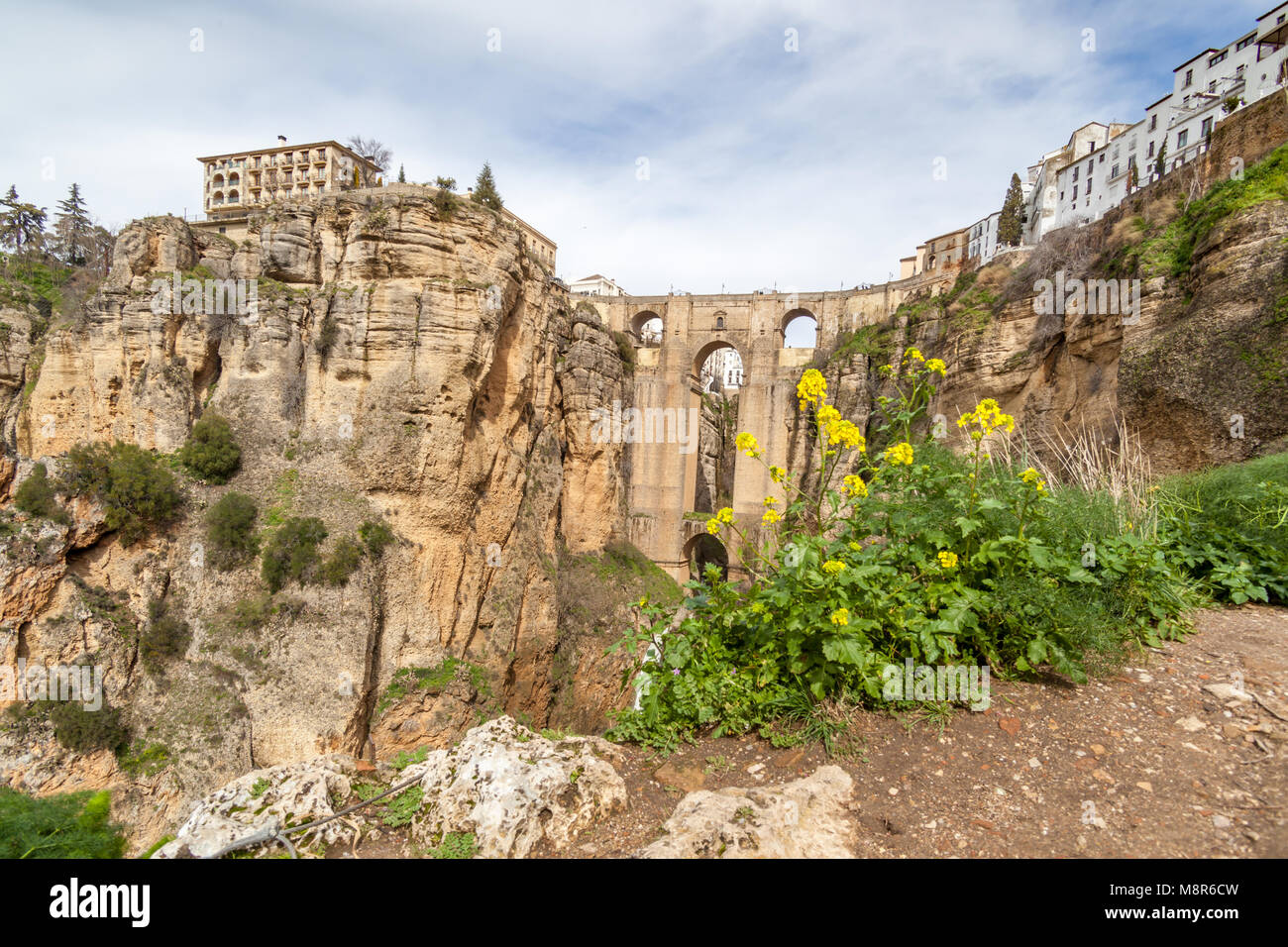 view of Puente Nuevo Bridge ronda andalusia spain in the spring Stock ...