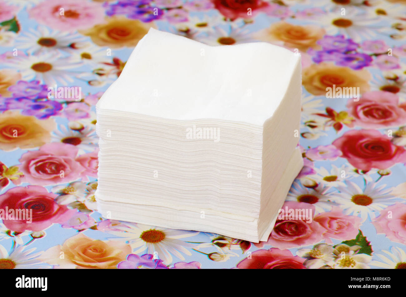 Sanitary napkins on the dining table.They wipe their hands after eating ...