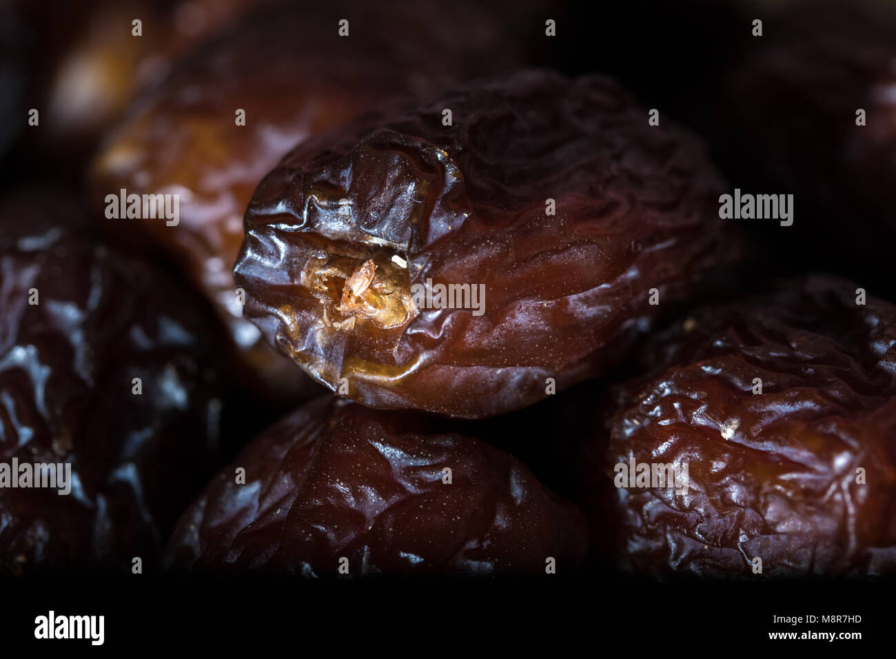 Close-up portrait of dates which are a traditional food to break fast ...