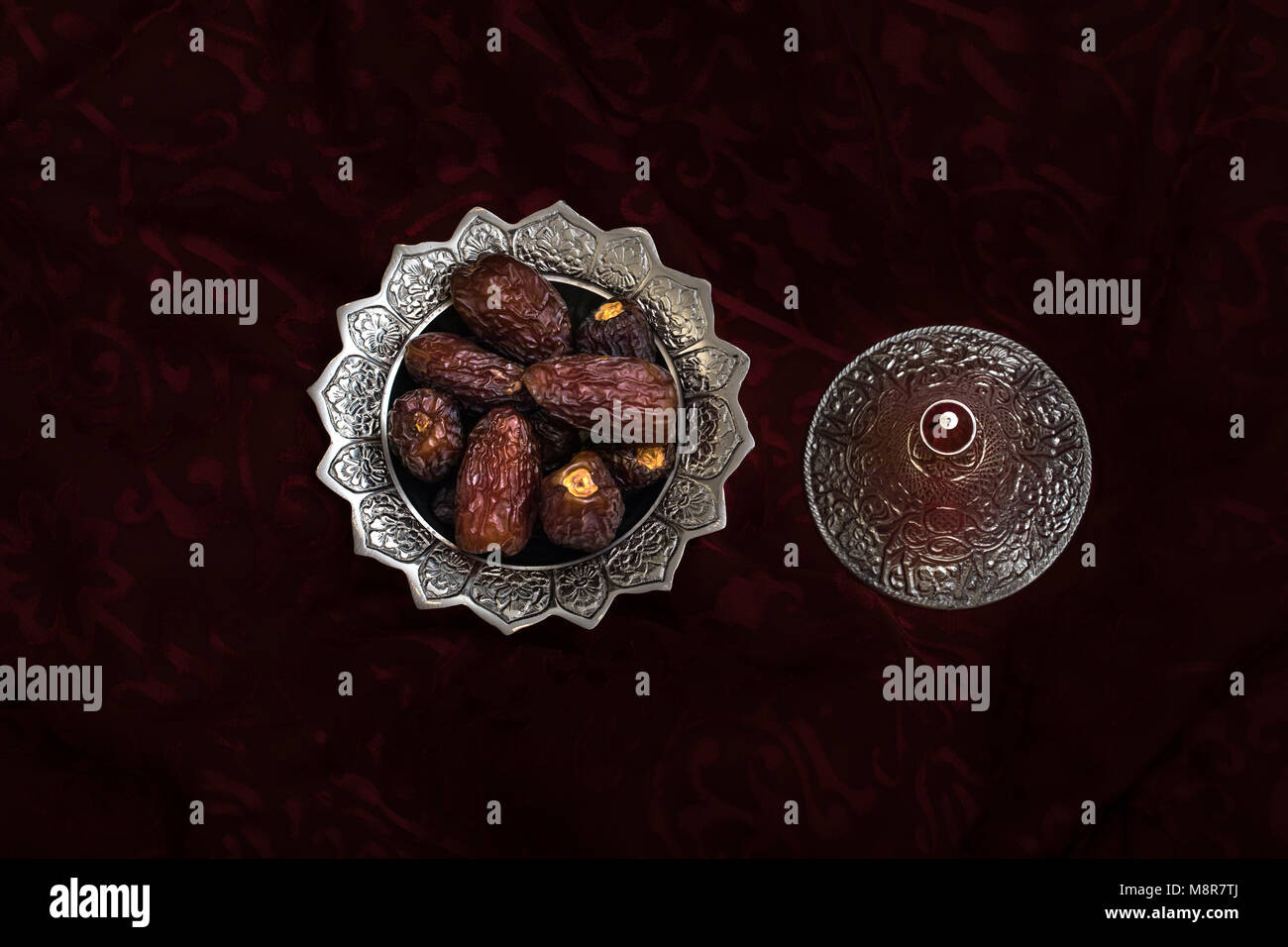 Close-up portrait of dates which are a traditional food to break fast ...