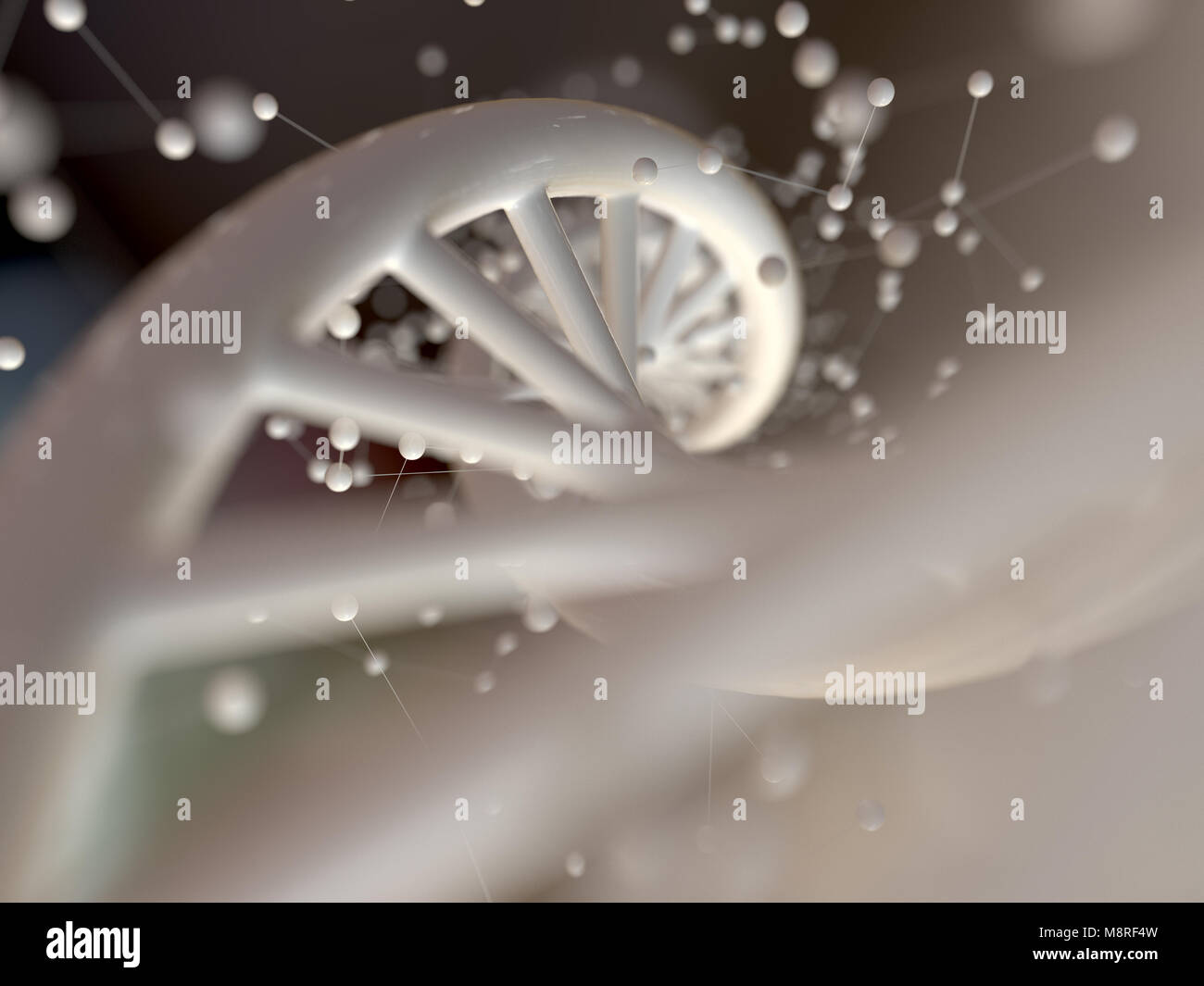 DNA helix and molecular structure - 3D Rendering Stock Photo - Alamy