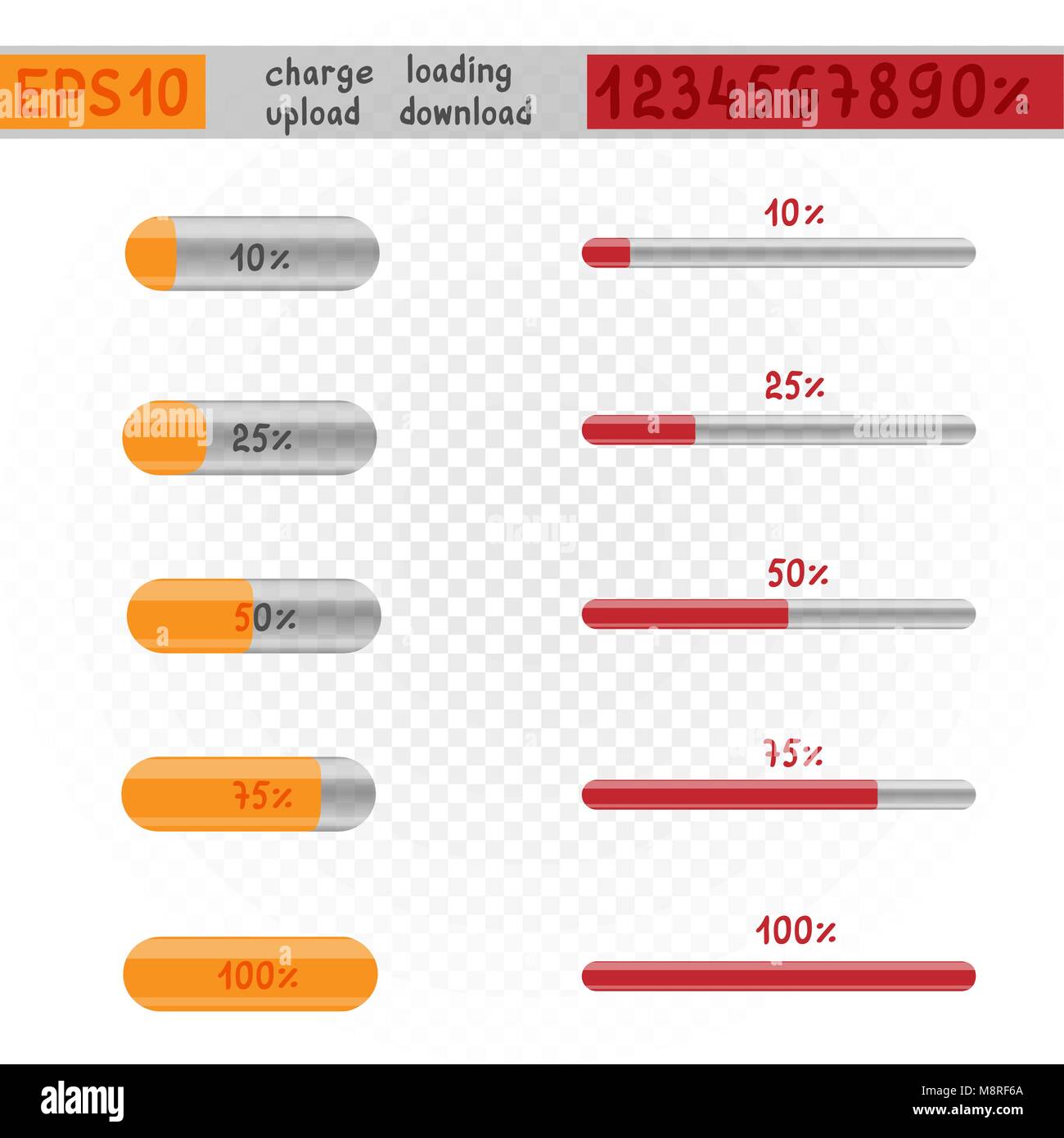 Loading bar transparent background Stock Vector Images - Alamy