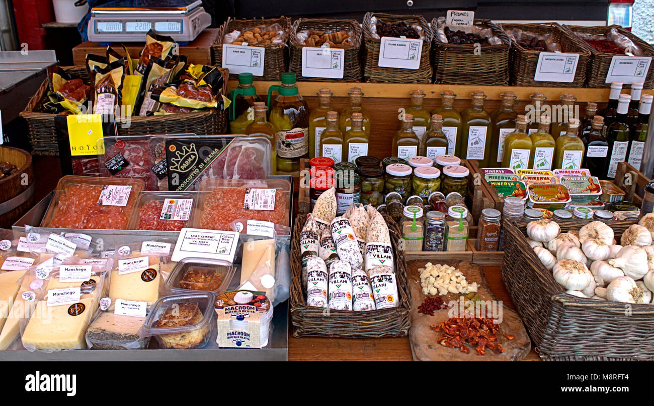 deli food stall at a local weekly food market in skibbereen, west cork ...