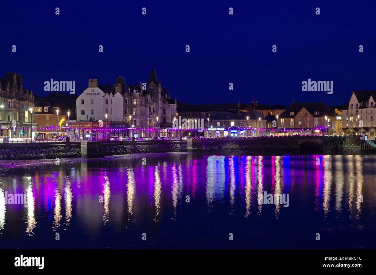 Night view of Oban bay, Scotland Stock Photo - Alamy