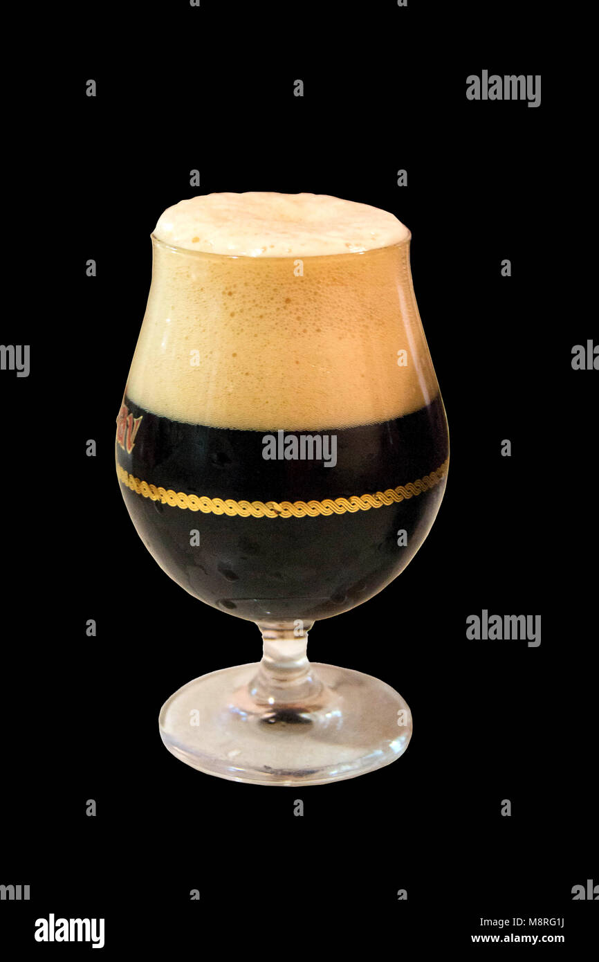 Glass with black beer. Dark beer, Schwarzbier Stock Photo - Alamy