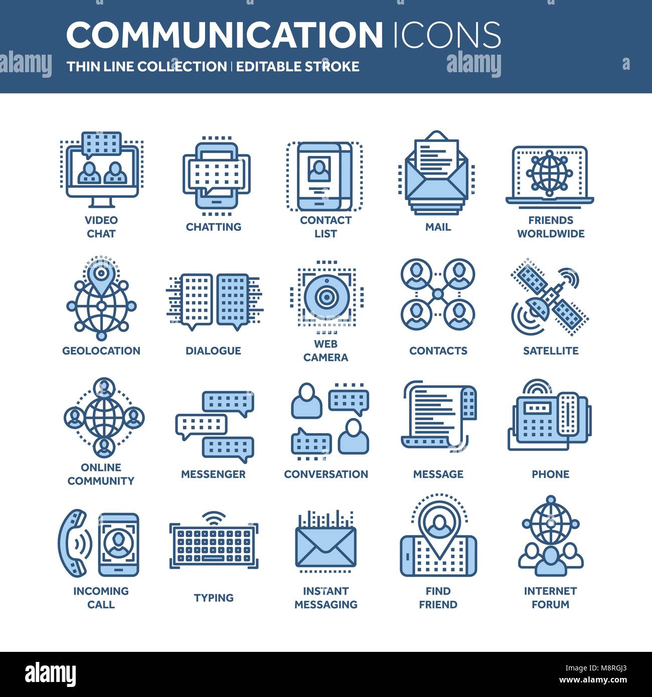 Communication. Social media. Online chatting. Phone call, app messenger ...