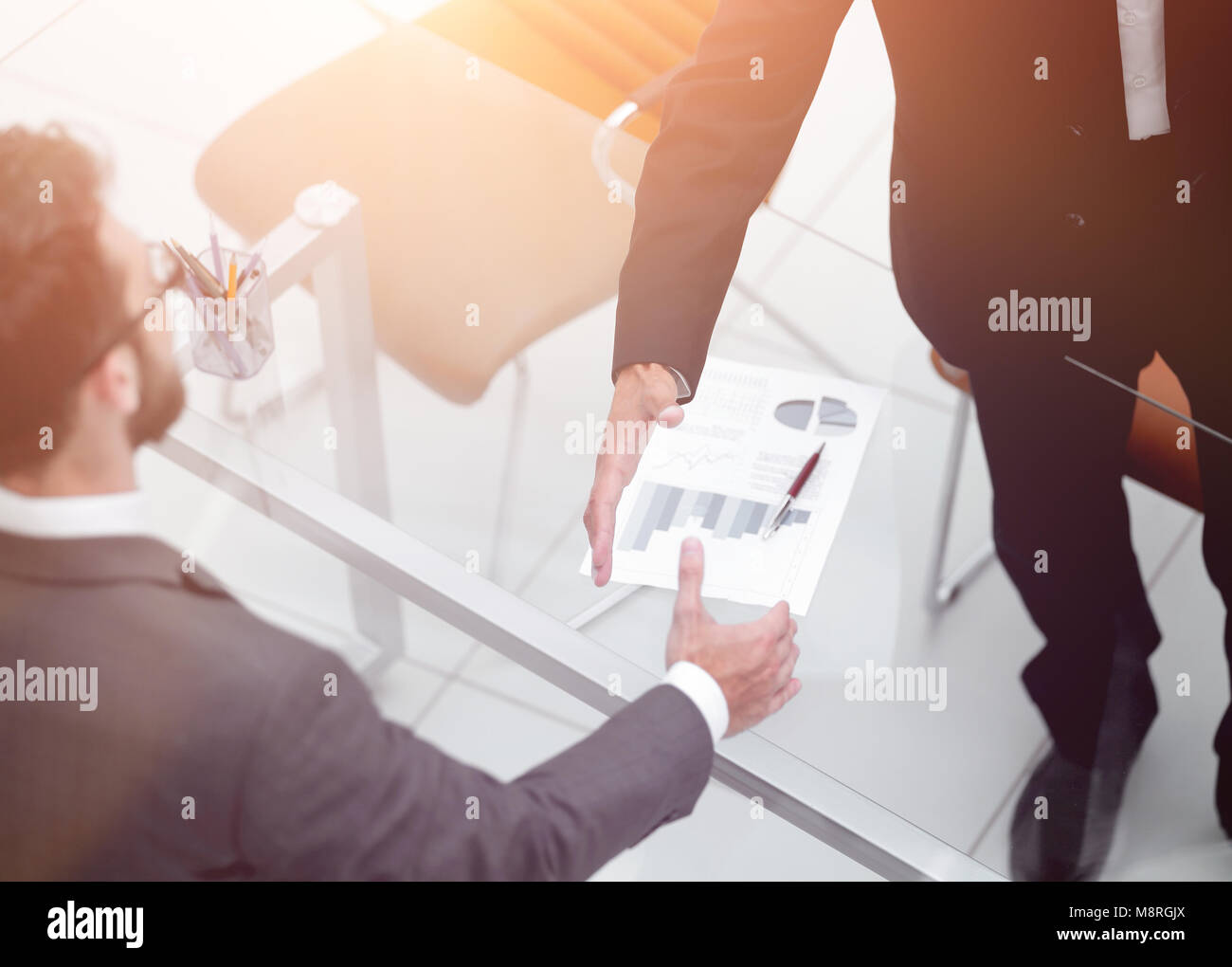 closeup. handshake financial partners. concept of partnership Stock ...