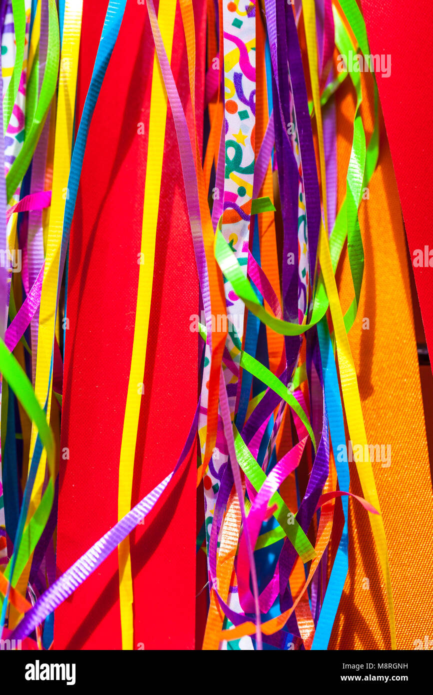 Close up with multicolored ribbons Stock Photo - Alamy
