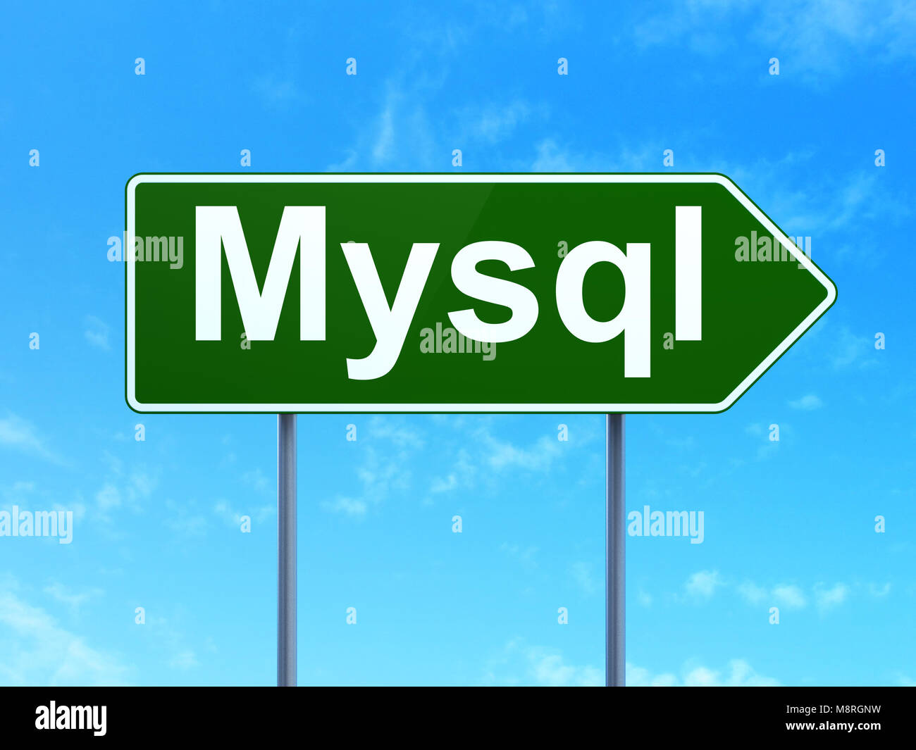 Software concept: MySQL on road sign background Stock Photo - Alamy